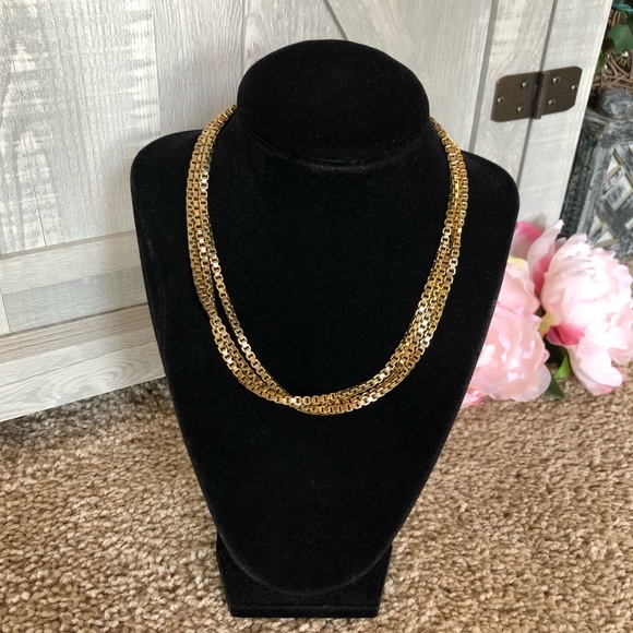 Jny | Jewelry | Jny Macys 3 Layer Gold Chain Fashion Necklace | Poshmark